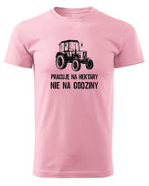 Koszulka dla Rolnika Pracuję na Hektary nie Godziny Różowy XXL - TeeLove | Moda Sklep EMPIK.COM