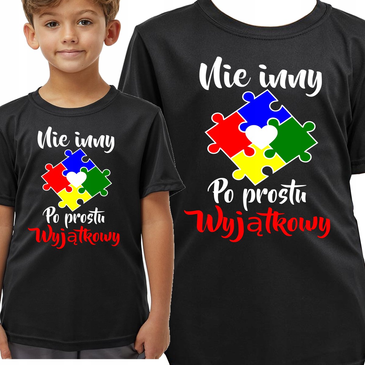 KOSZULKA DZIECIĘCA AUTYZM NIE INNY WYJĄTKOWY DZIEŃ AUTYZMU 104 3465 CZARNA - JHK | Sklep EMPIK.COM