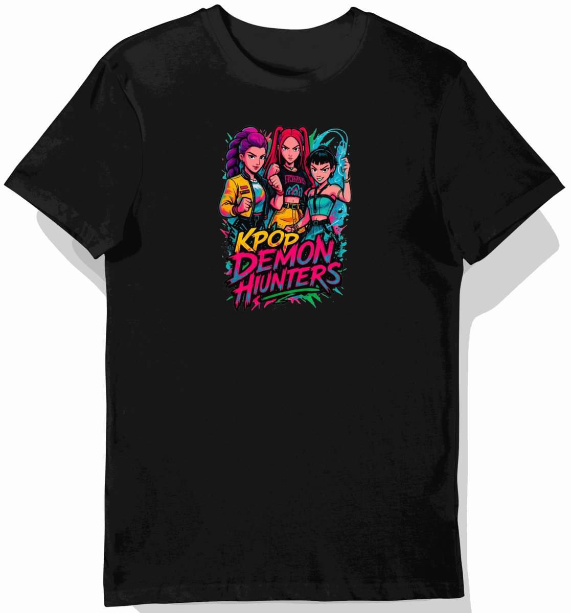 Koszulka dziecięca czarna K-Pop Hunter: kpop demon hunters 128 ...