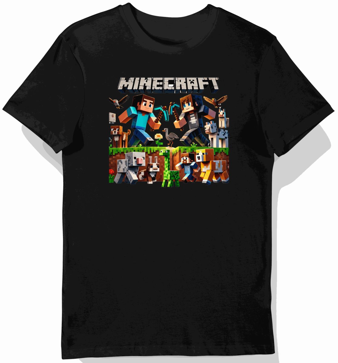 Koszulka dziecięca czarna steve - Pixel Heroes minecraft prezent 140 - KozakNadruki | Sklep ...