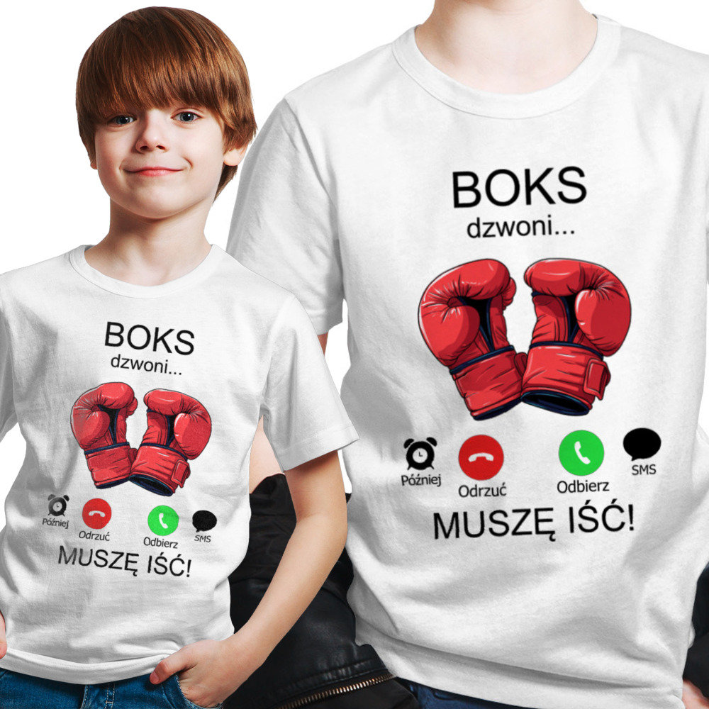 Koszulka dziecięca Muszę Iść Boks Dzwoni Boxing Dla Boksera Rękawice S ...
