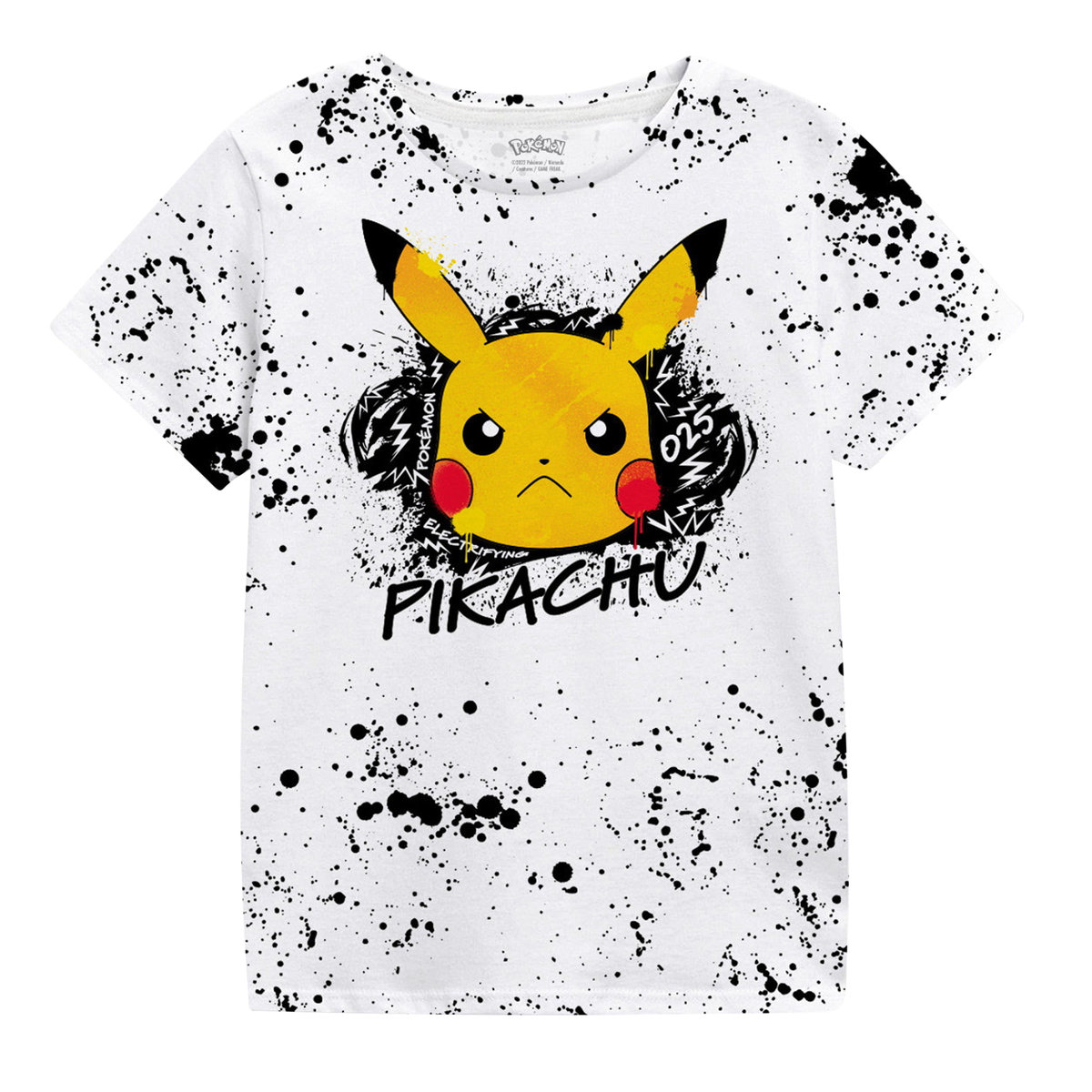Koszulka Dziecięca Pokemon Electrifying 025 Pikachu Splattered (116 ...