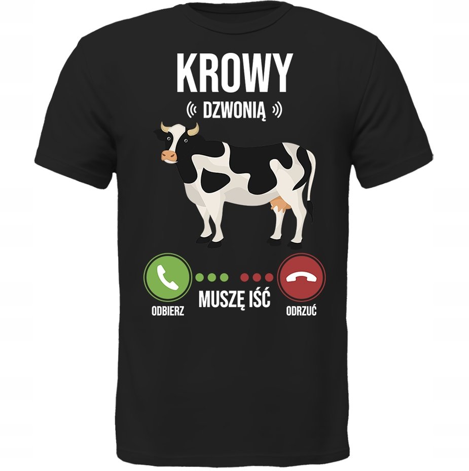 Koszulka Krowy Dzwonią Muszę Iść Super Prezent - DrukPrintPrezent | Moda Sklep EMPIK.COM