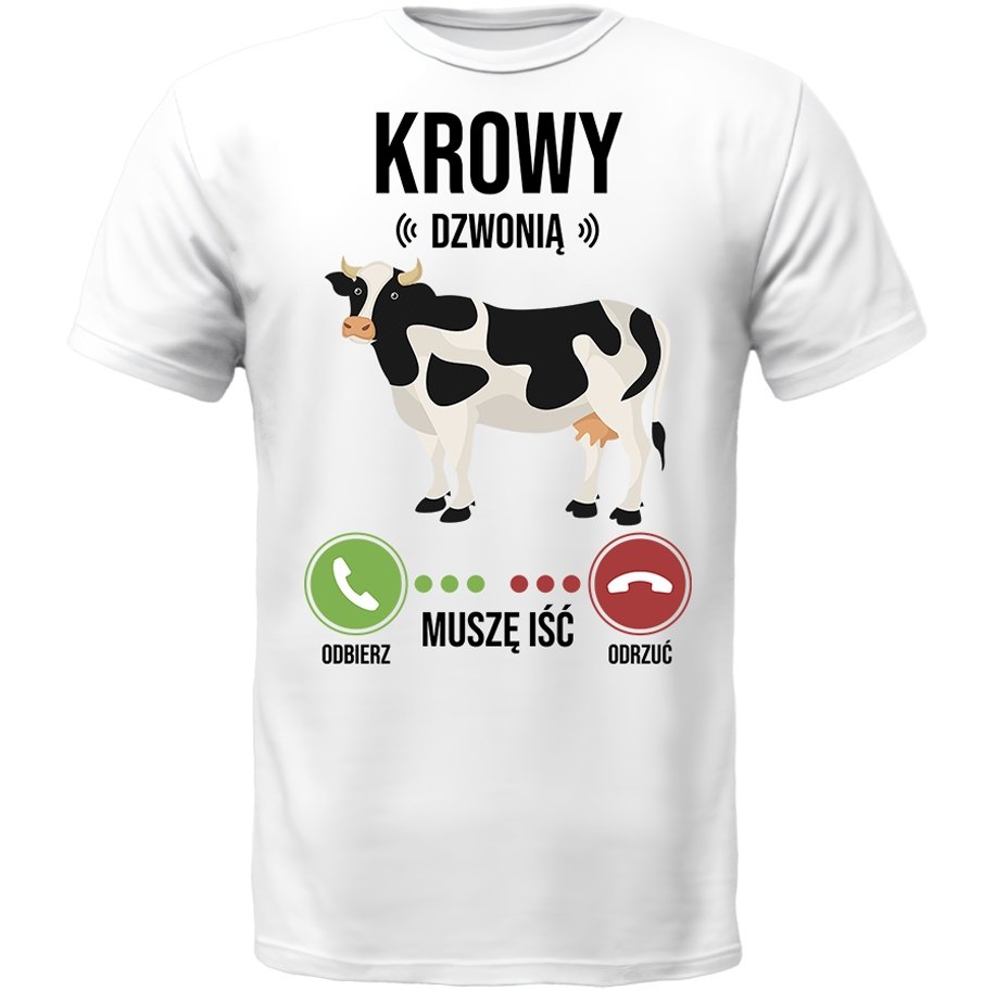 Koszulka Krowy Dzwonią Muszę Iść Super Prezent - DrukPrintPrezent | Moda Sklep EMPIK.COM