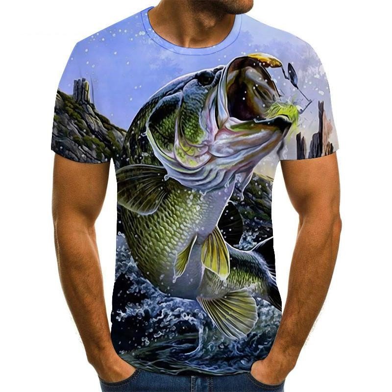 Koszulka Męska 3D Wędkarska T-Shirt Graficzny 3D Big Fish Xxxl - Inna ...
