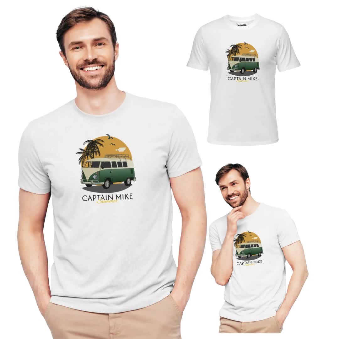 Koszulka męska BAWEŁNA TURECKA T-shirt BUS Captain Mike XXL - Captain ...