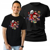 Koszulka Męska Bawełniana T-shirt Prezent Urodzinowy Postać Mario Bros ...