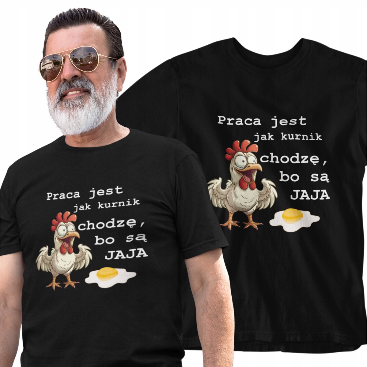 Koszulka Męska Biała Czarna Kury Kurnik Rolnik Wieś Fason Męski Kolory M - inna (Inny) | Moda ...