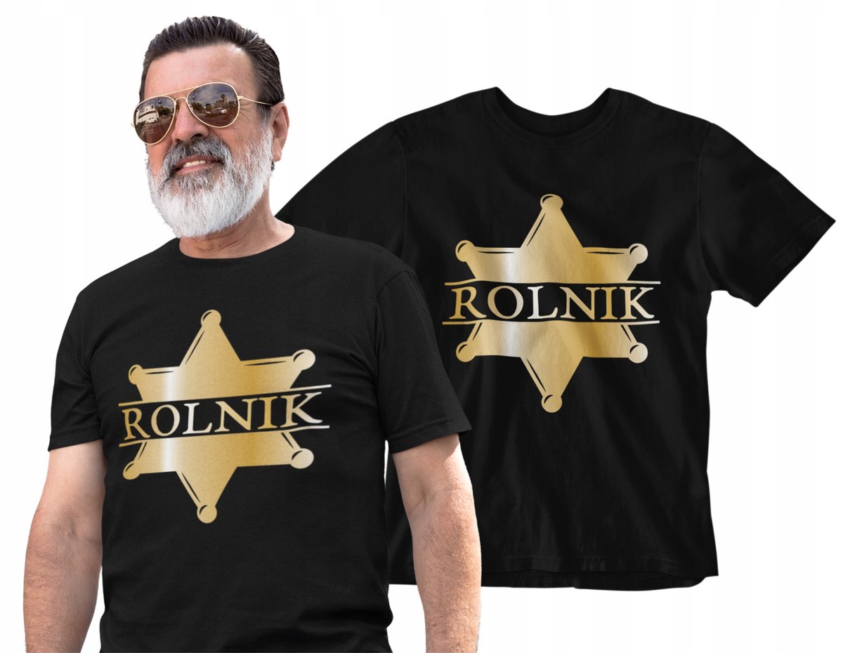 Koszulka Męska Biała Czarna Rolnik Dożynki Szeryf Wieś Fason Męski L - inna (Inny) | Moda Sklep ...