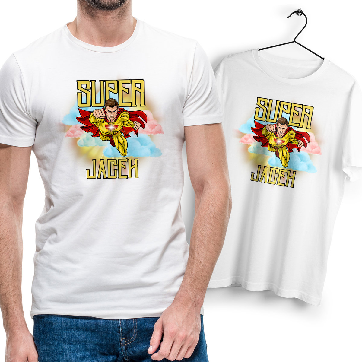 Koszulka Męska Biała Dla Jacka T-Shirt z Nadrukiem Zdjęciem Na Prezent ...