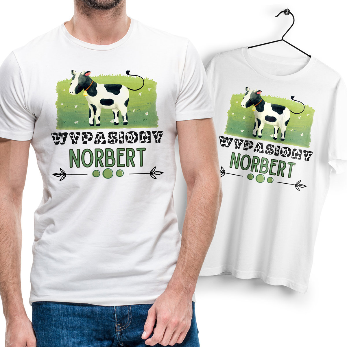 Koszulka Męska Biała Dla Norberta T-Shirt z Nadrukiem Zdjęciem Na ...
