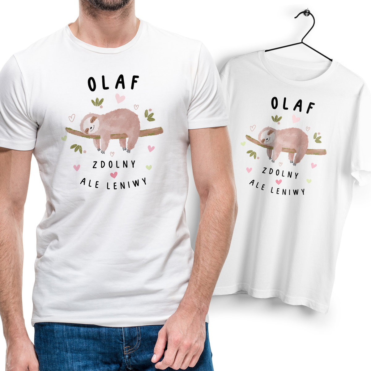 Koszulka Męska Biała Dla Olafa T-Shirt z Nadrukiem ze Zdjęciem Na ...