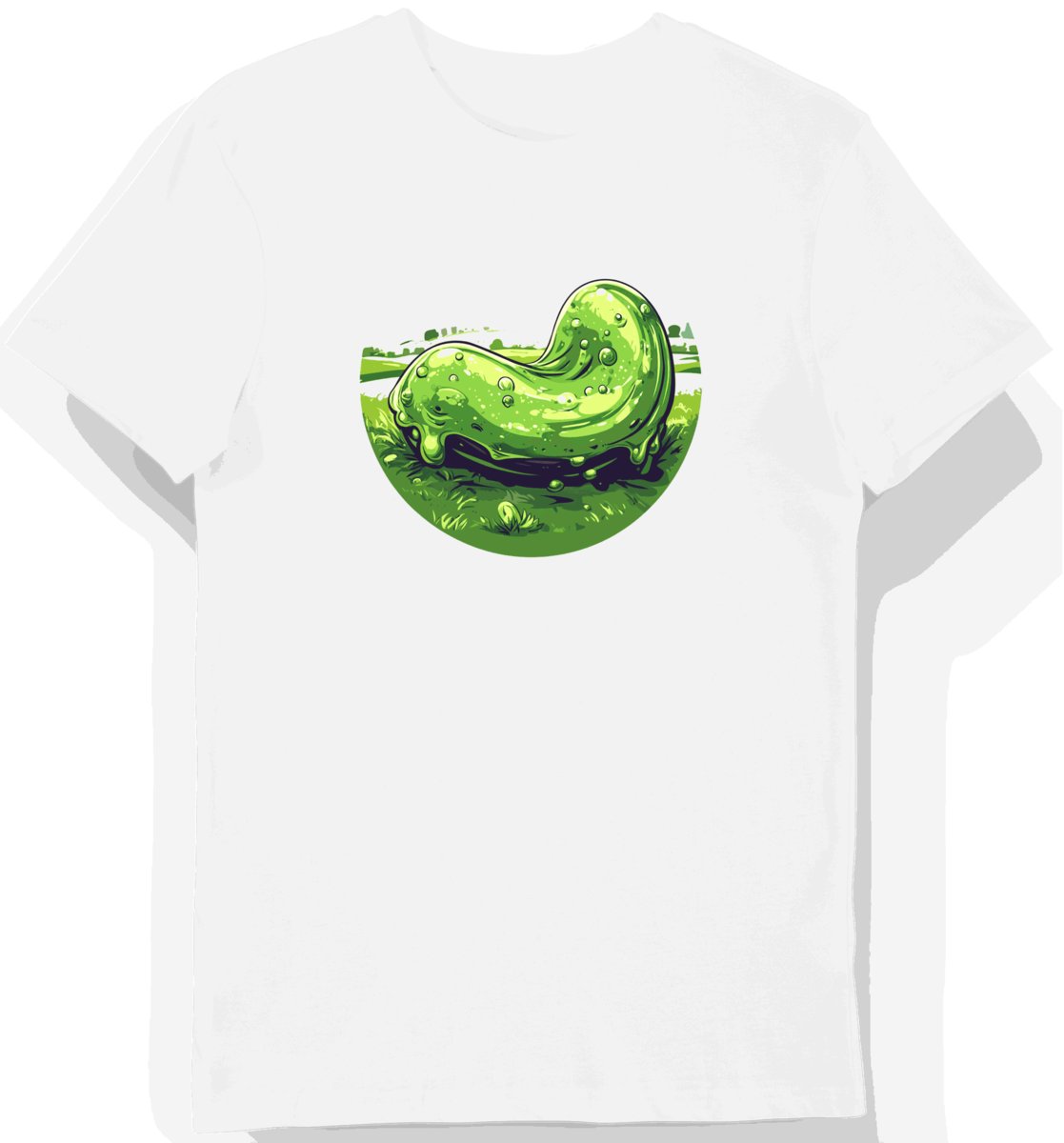 Koszulka męska biała z nadrukiem zielonego slime'a retro M - KozakNadruki | Moda Sklep EMPIK.COM