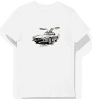 Koszulka męska biała z rysunkiem kultowego auta Mercedes 1957 3XL - KozakNadruki | Moda Sklep ...