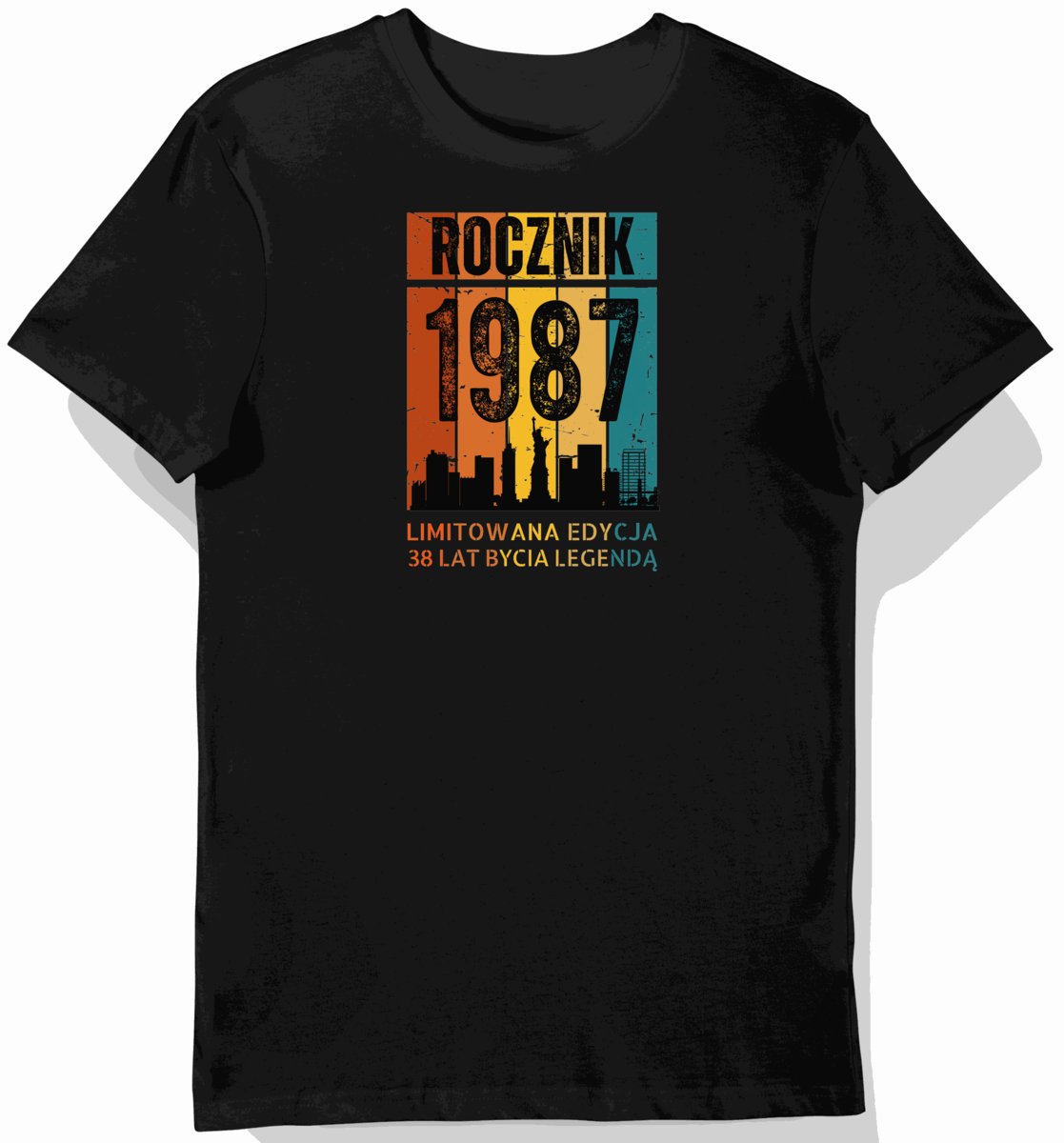 Koszulka męska czarna 1987 urodziny 38 lat prezent M - KozakNadruki | Moda Sklep EMPIK.COM