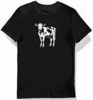 Koszulka męska czarna z motywem krowy na farmie M - KozakNadruki | Moda Sklep EMPIK.COM