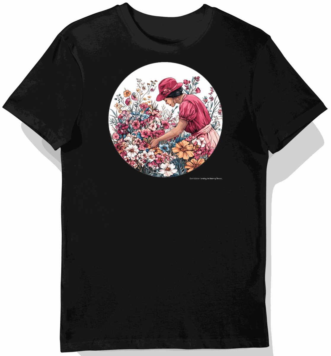 Koszulka męska czarna z motywem ogrodnika z kwiatami M - KozakNadruki | Moda Sklep EMPIK.COM