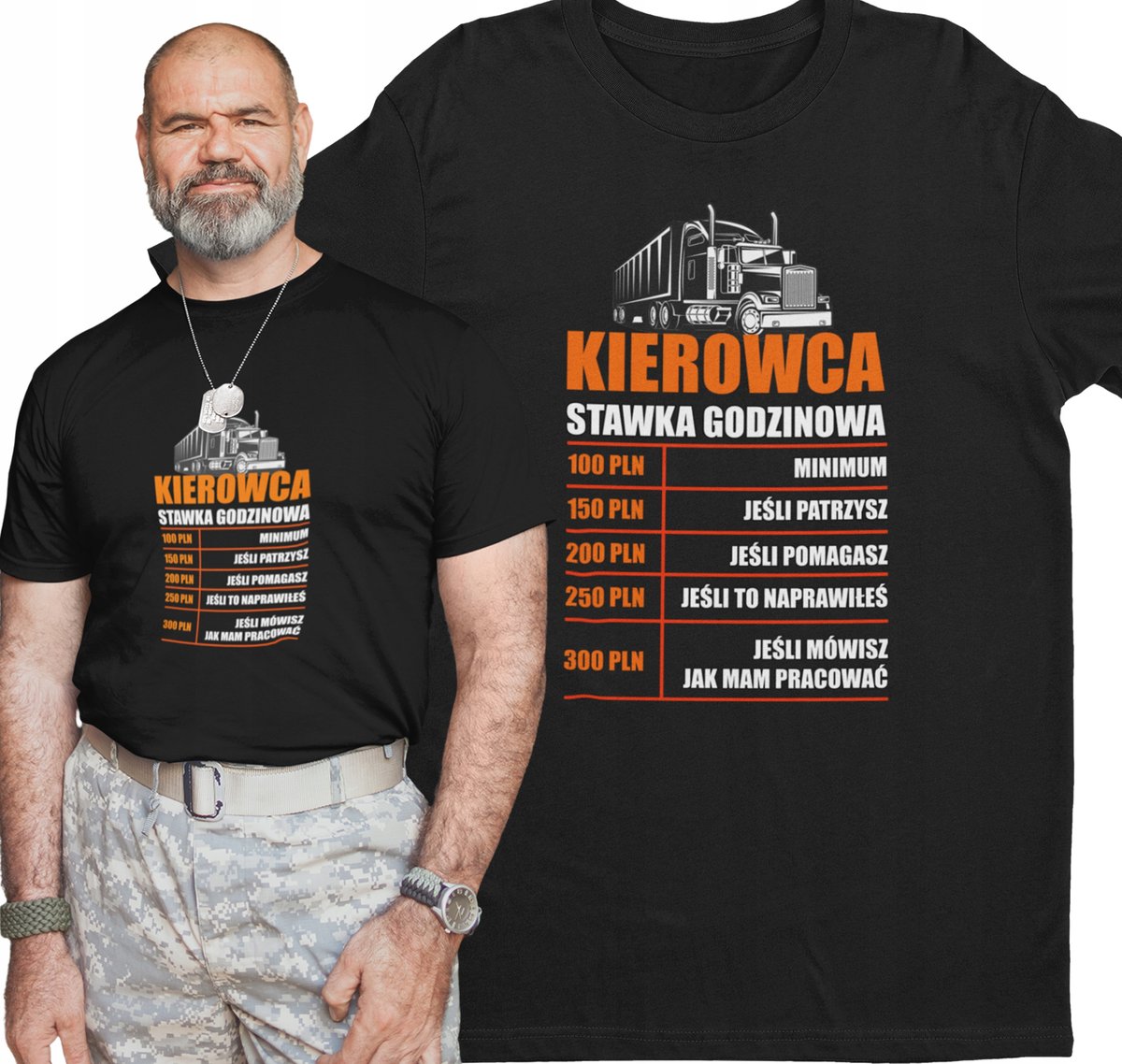 Koszulka męska dla niego KIEROWCA stawka godzinowa śmieszny PREZENT - Meeboo | Moda Sklep EMPIK.COM