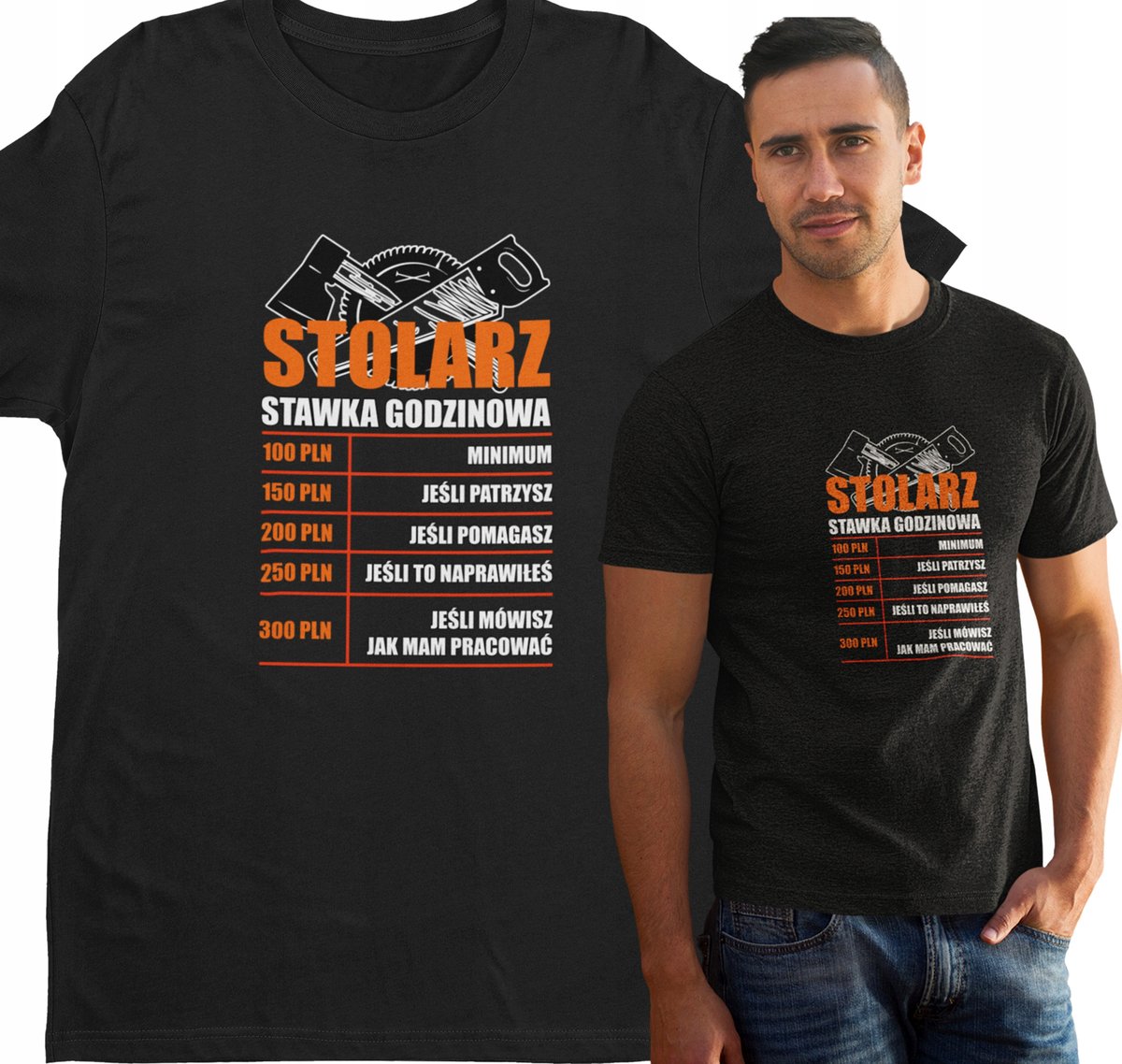 Koszulka męska dla niego STOLARZ stawka godzinowa śmieszny PREZENT - Meeboo | Moda Sklep EMPIK.COM