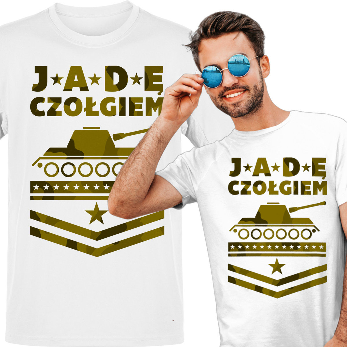 Koszulka męska Jadę czołgiem Moro XL - VoloDonum | Moda Sklep EMPIK.COM