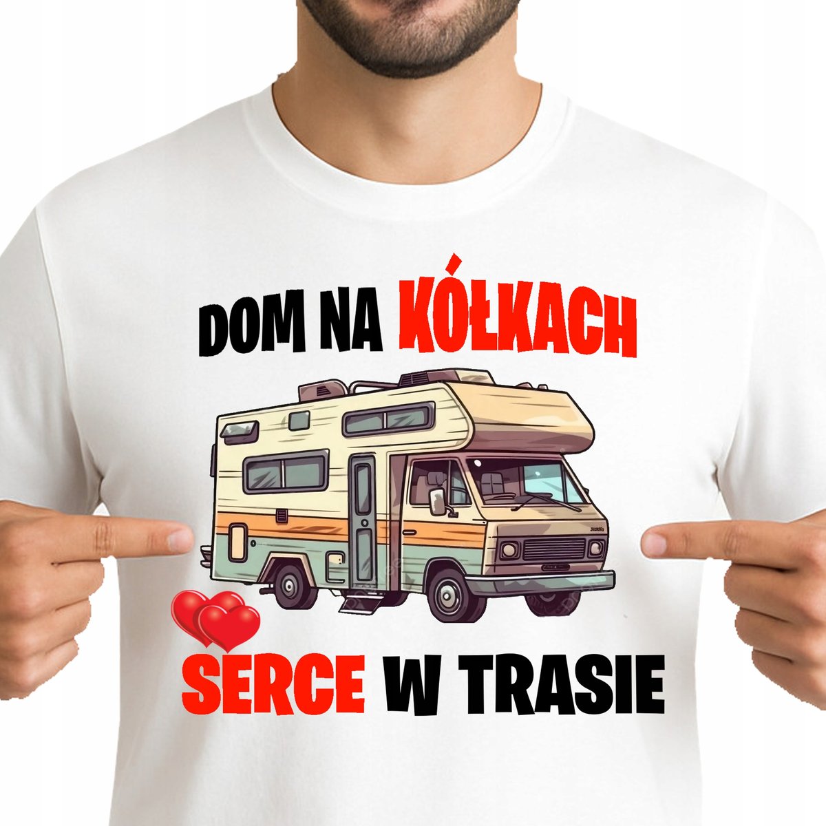 Koszulka Męska Kamper Dom Na Kółkach Serce W Trasie Camper Camping M ...