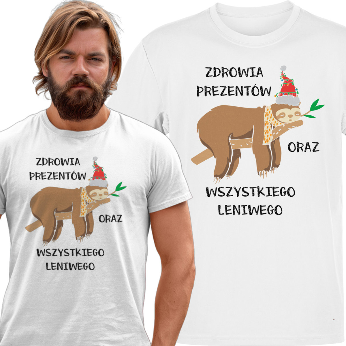 Koszulka męska Leniwiec Życzenia Świąteczne XL - VoloDonum | Moda Sklep ...