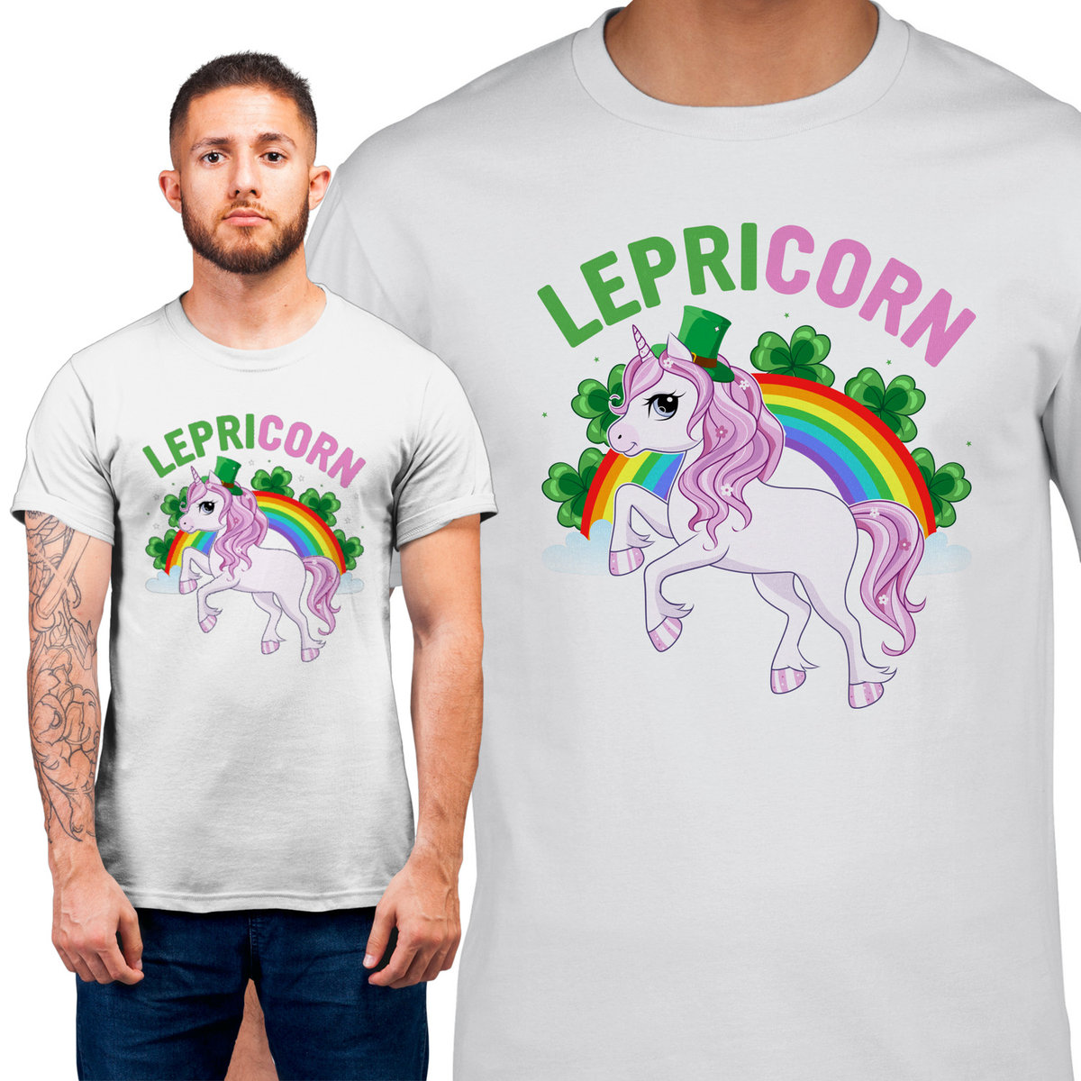 Koszulka męska Lepricorn Jednorożec Dzień Świętego Patryka S ...