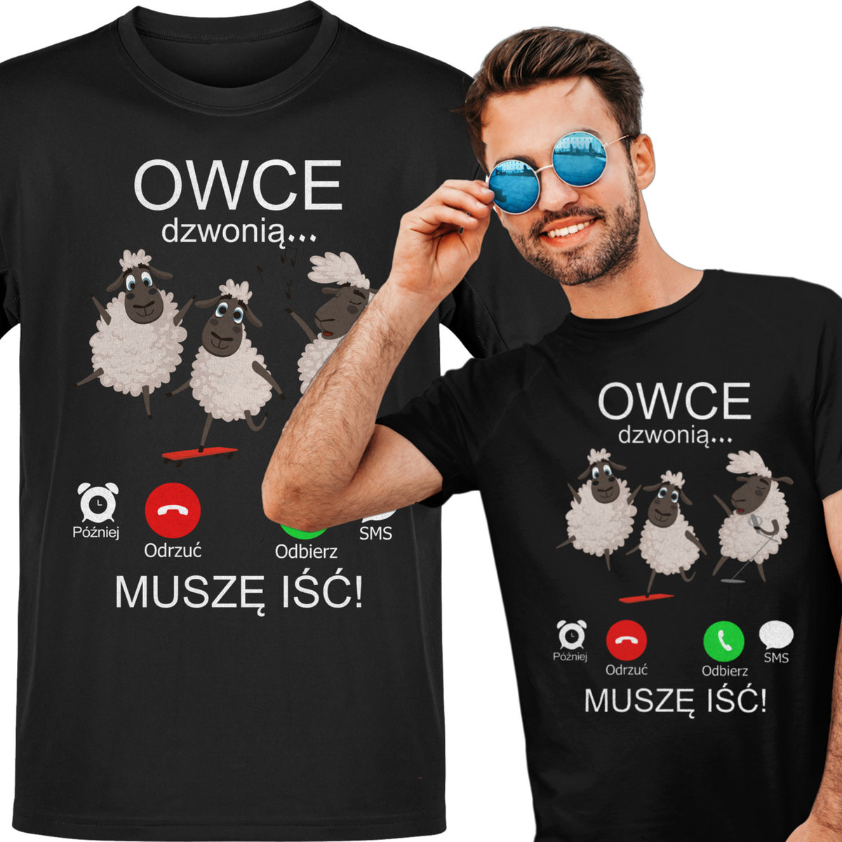 Koszulka męska Muszę Iść Owce Dzwonią L - VoloDonum | Moda Sklep EMPIK.COM