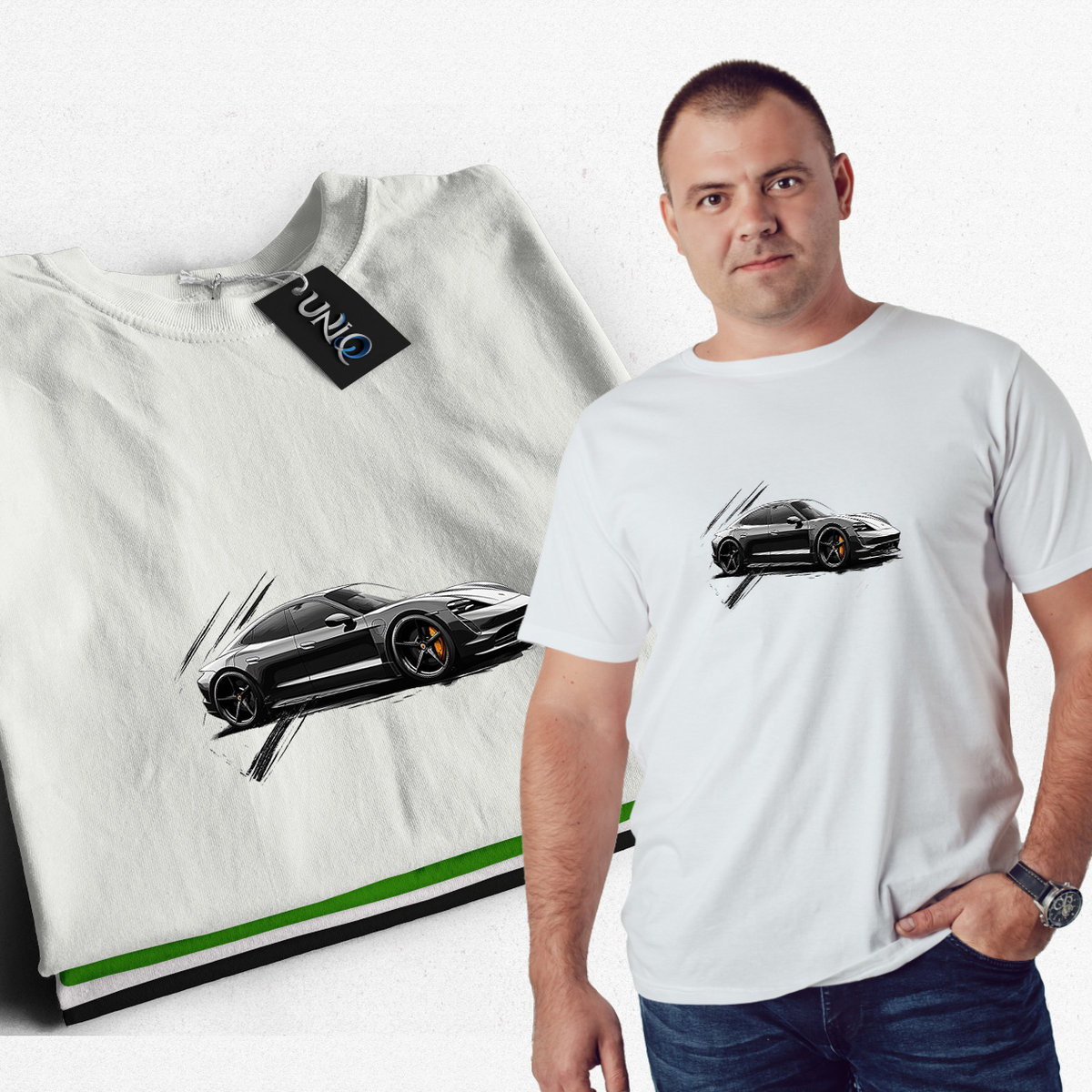 Koszulka męska na prezent urodziny PORSCHE TAYCAN2 5XL - UNIQ | Motoryzacja EMPIK