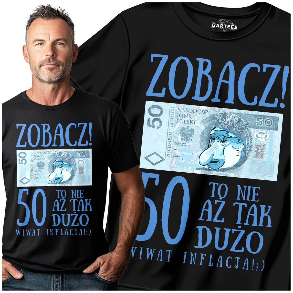 Koszulka Męska Na Urodziny 50 To Nie Aż Tak Dużo Śmieszny Prezent ...