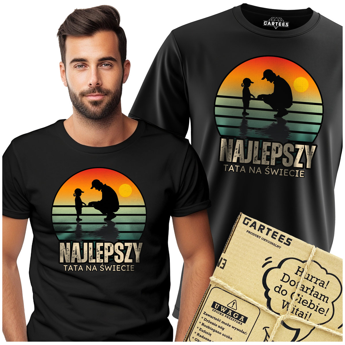 Koszulka Męska Nadruk Najlepszy Tata Na Świecie Prezent Dzień Ojca Bawełna - Gartees | Moda ...