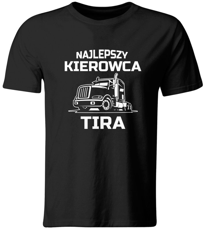 Koszulka męska, Najlepszy Kierowca Tira! Śmieszny Prezent dla Kierowcy Tira, Czarna, rozmiar xxl ...