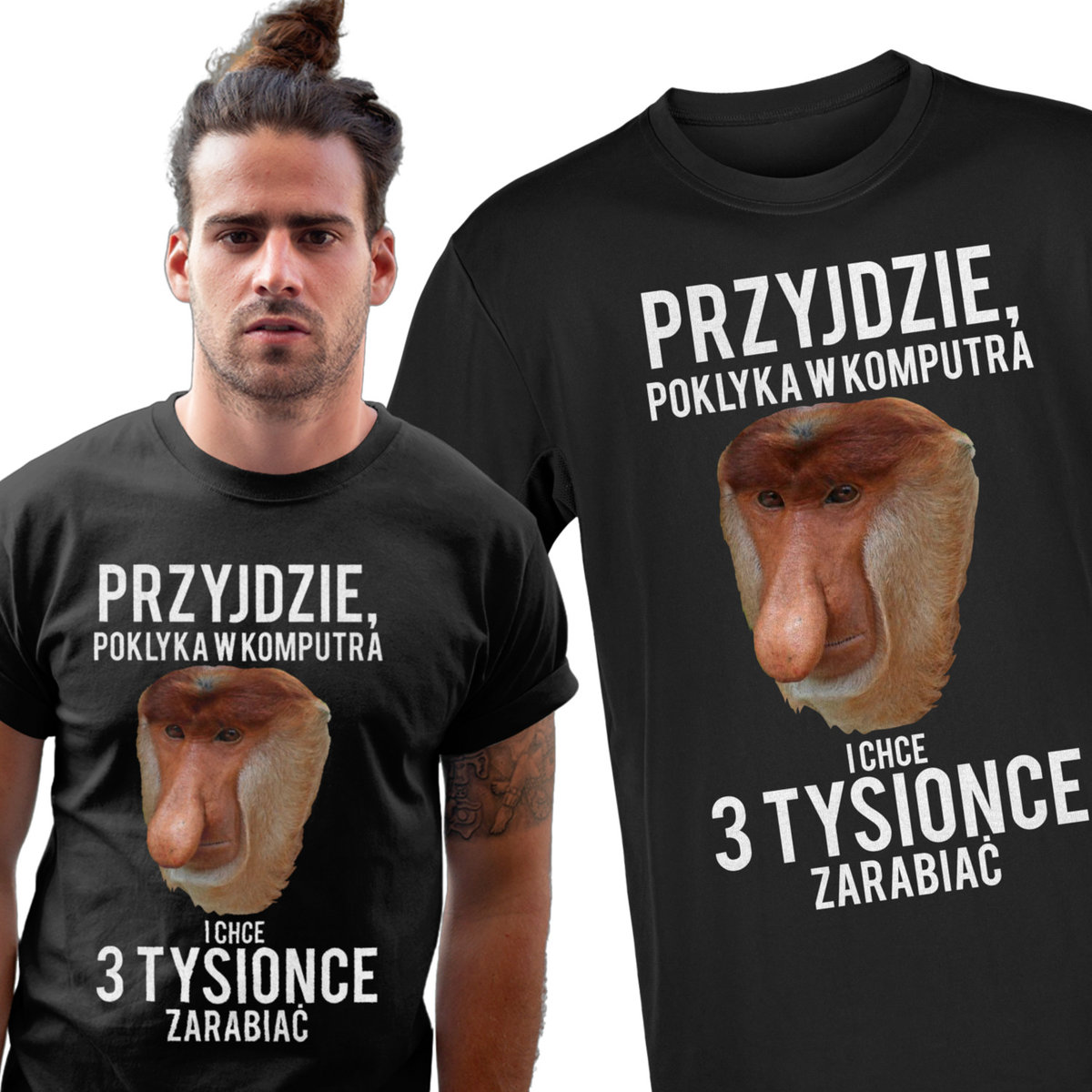 Koszulka męska Nosacz Janusz Przyjdzie Poklikać W Komputer XL ...