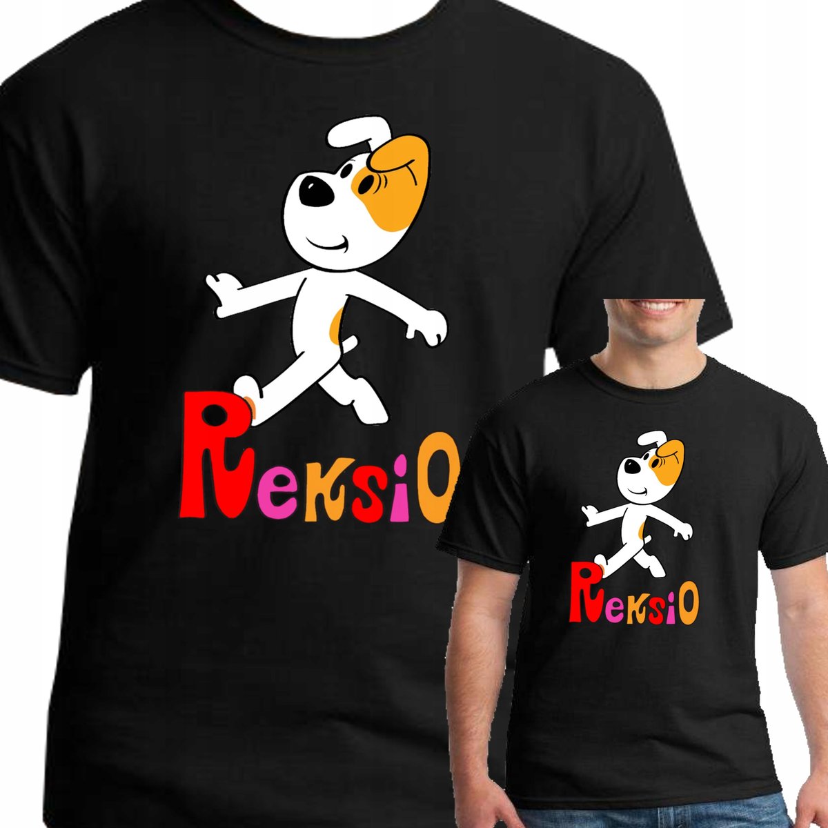 Koszulka Męska Reksio Bajka Krecik L 3103 Czarna - Inna marka | Moda ...