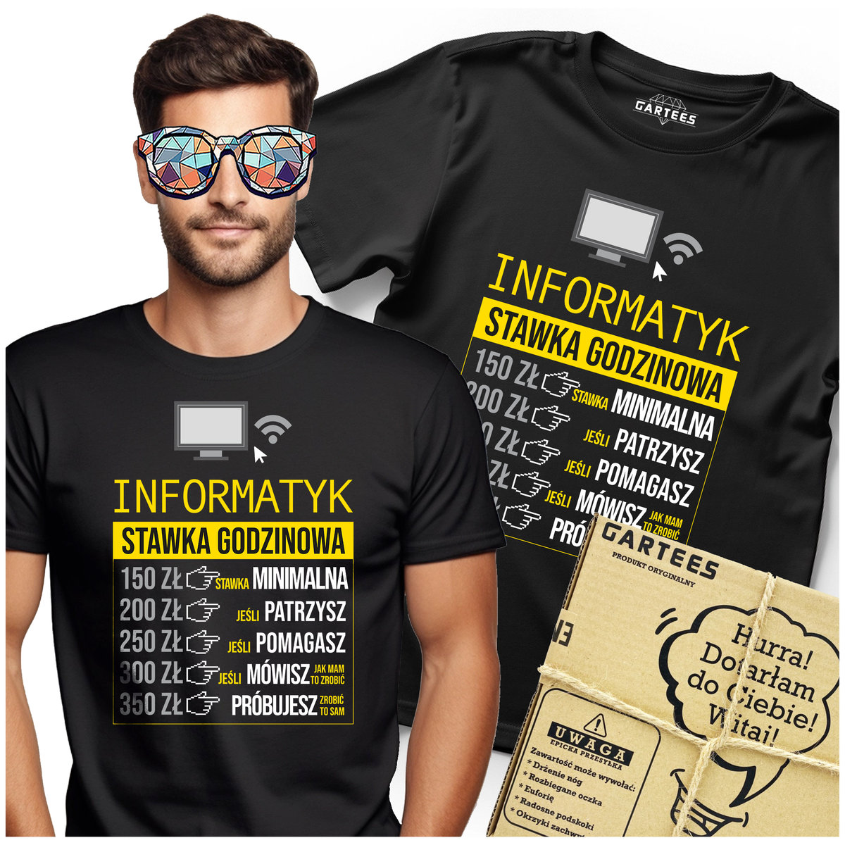 Koszulka Męska Z Nadrukiem Dla Informatyka Komputerowca Śmieszny ...