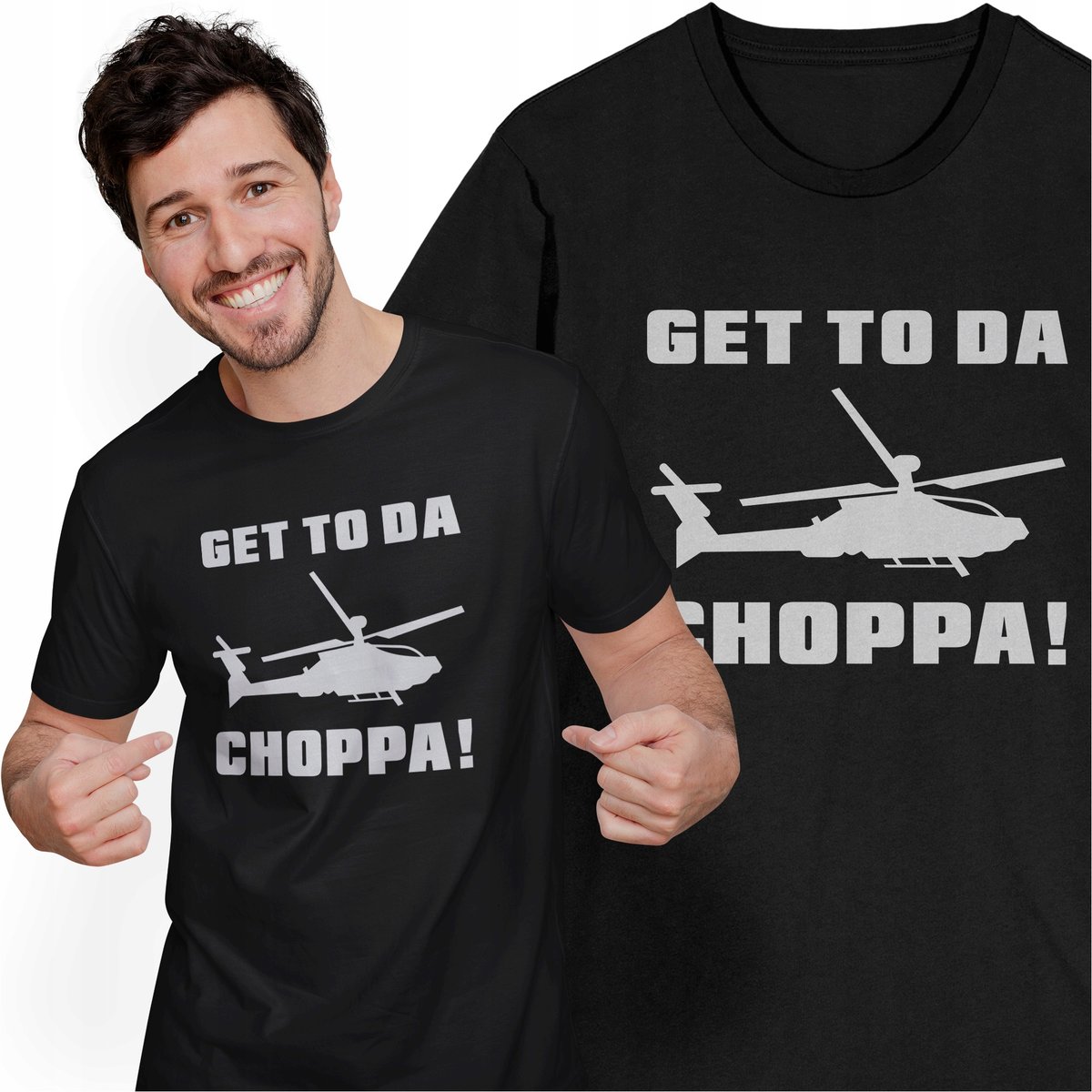 Koszulka Męska z Nadrukiem Get To Da Choppa Arnold Schwarzenegger ...