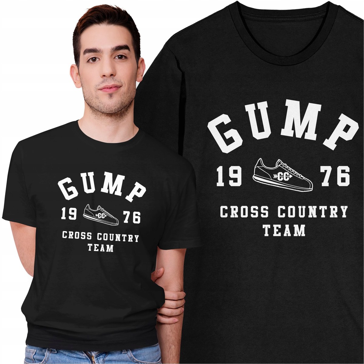 Koszulka Męska z Nadrukiem Gump Cross Country Team Forrest Gump Film ...