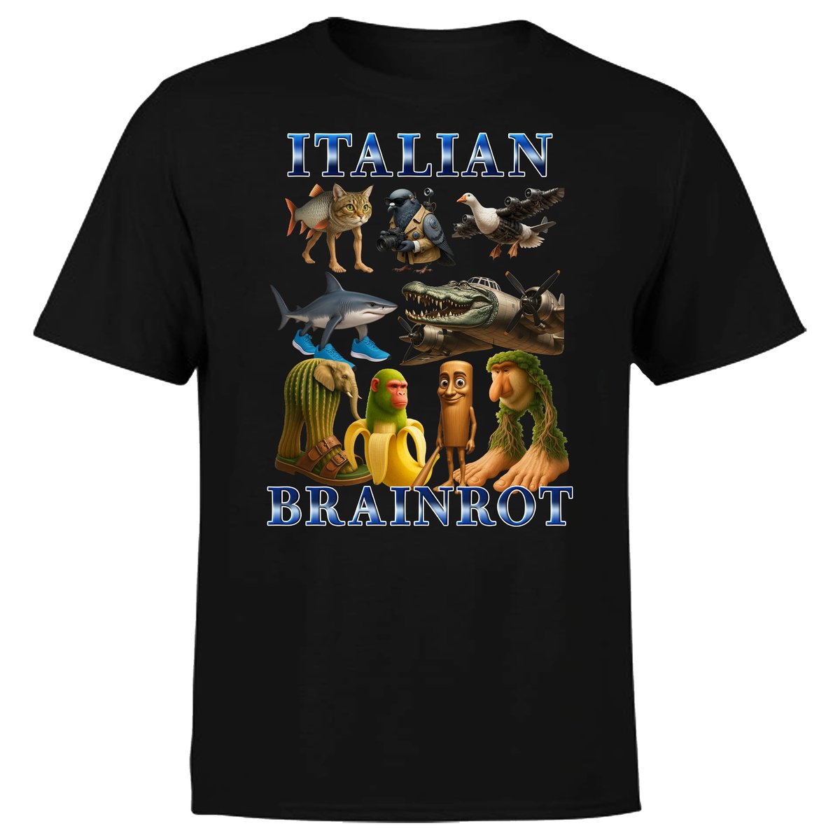 KOSZULKA MĘSKA Z NADRUKIEM ITALIAN BRAINROT MEMY TIK TOK ŚMIESZNA M ...