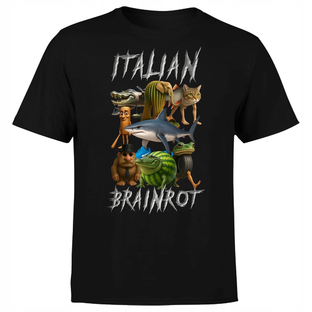 KOSZULKA MĘSKA Z NADRUKIEM ITALIAN BRAINROT MEMY TIK TOK ŚMIESZNA S ...
