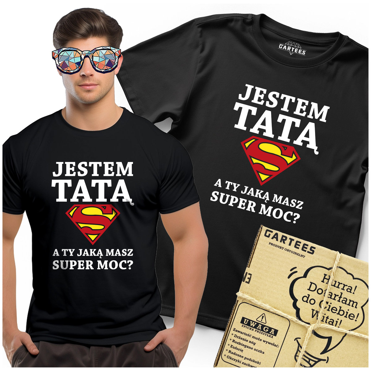 Koszulka Męska Z Nadrukiem Jestem Tatą A Ty Jaką Masz Super Moc Prezent - Gartees | Moda Sklep ...