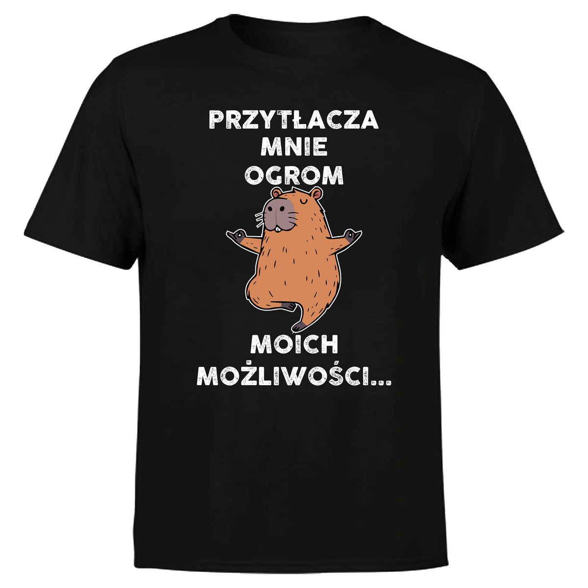 Koszulka Męska Z Nadrukiem Kapibara Przytłacza Mnie Ogrom Możliwości L - inna (Inny) | Moda ...