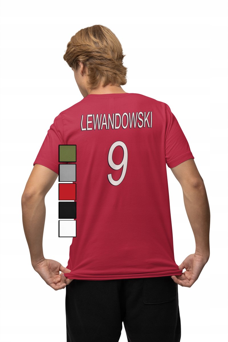 Koszulka Męska Z Nadrukiem Na Plecach Piłka Nożna Fc Barc. Lewandowski ...