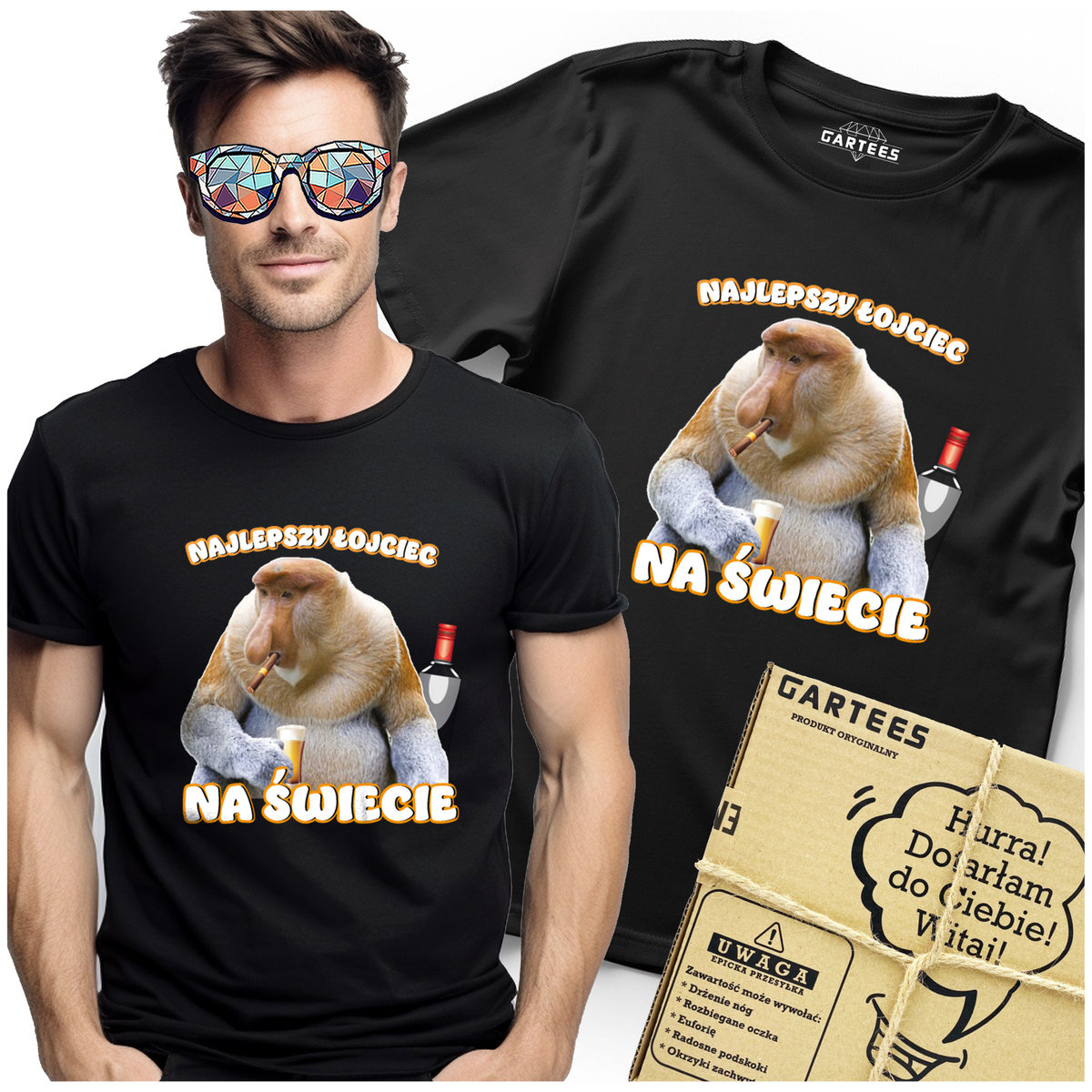 Koszulka Męska Z Nadrukiem Najlepszy Łojciec Na Świecie Dzień Taty Prezent - Gartees | Moda ...