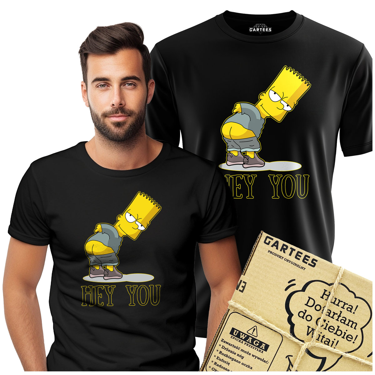 KOSZULKA MĘSKA Z NADRUKIEM SIMPSONOWIE HEY YOU ŚMIESZNY NA PREZENT ...