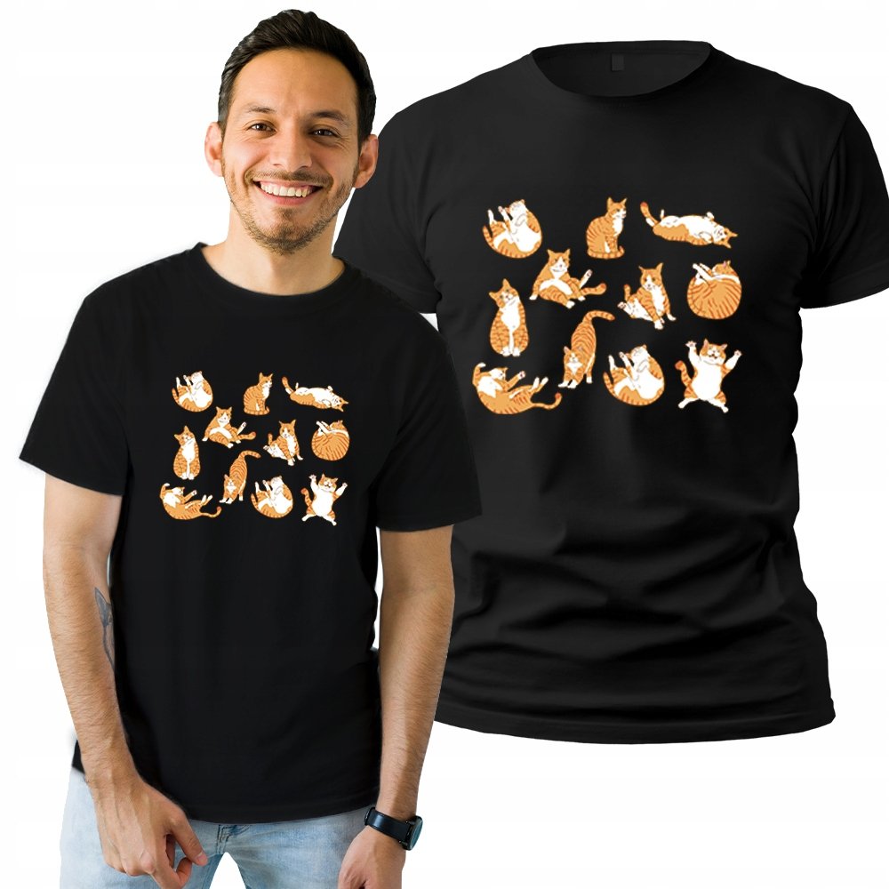 Koszulka Męska z Nadrukiem T-shirt Na Koty Rude S - Plexido | Moda Sklep EMPIK.COM