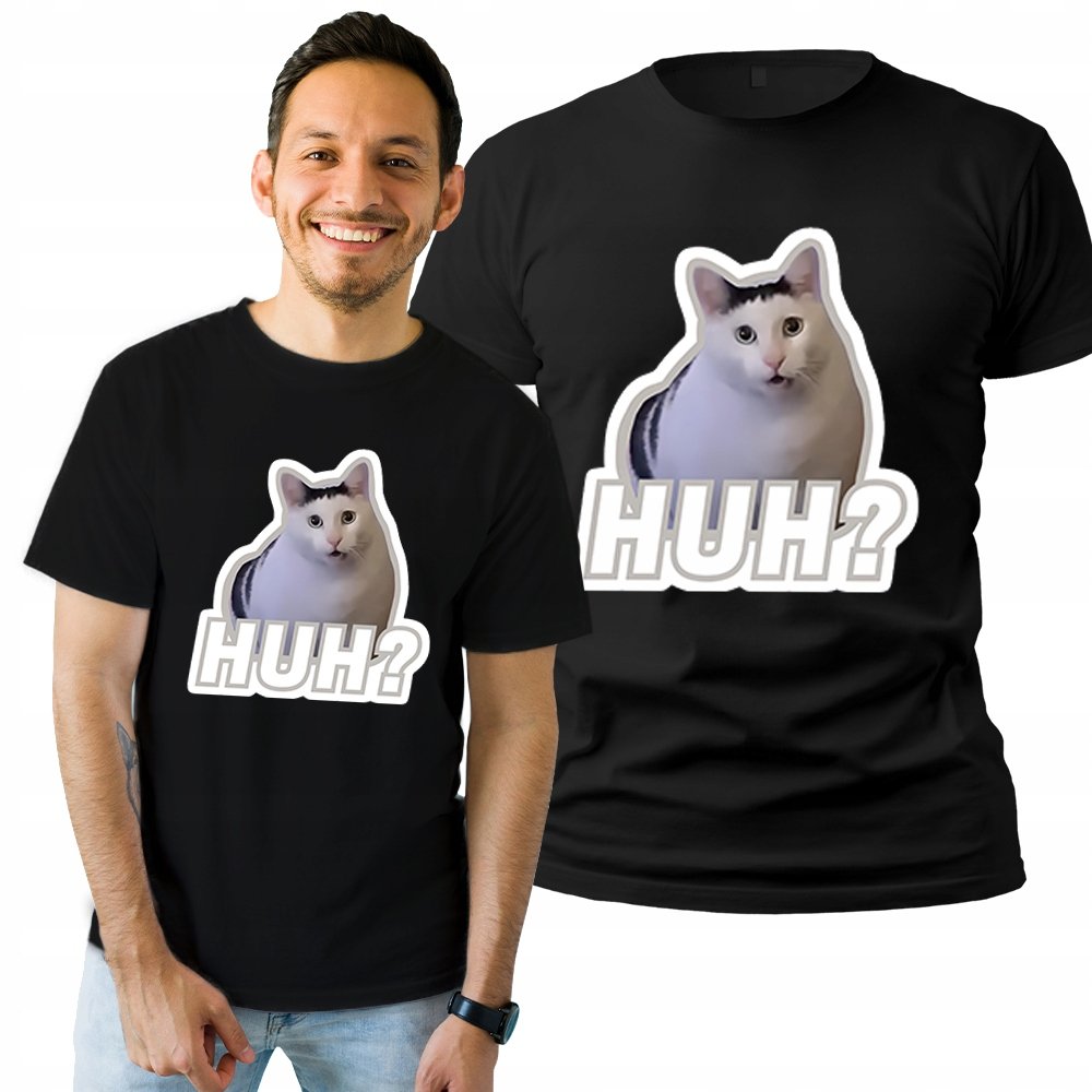 Koszulka Męska Z Nadrukiem T-shirt Na Prezent Kot Huh S - Plexido ...
