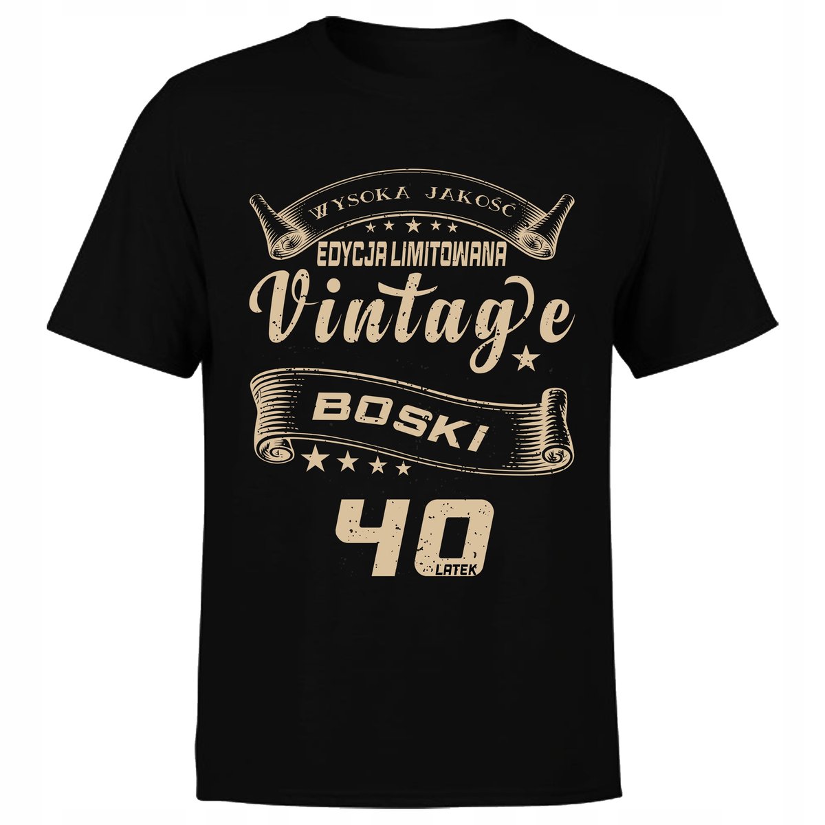 KOSZULKA MĘSKA Z NADRUKIEM VINTAGE BOSKI 40-latek na 40 URODZINY L - inna (Inny) | Moda Sklep ...