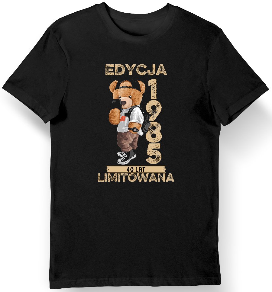 Koszulka na 40 urodziny edycja limitowana 1985 czarna XL - KozakNadruki | Moda Sklep EMPIK.COM