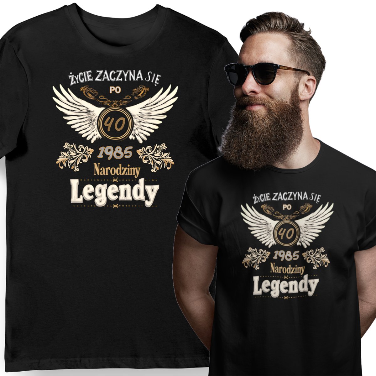 Koszulka na 40 urodziny życie zaczyna się po 40, 1985 narodziny legendy M - KozakNadruki | Moda ...