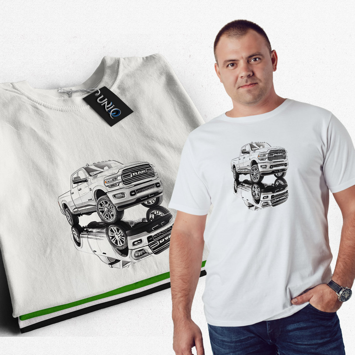 Koszulka na święta męska urodziny Dodge Ram 5 biała 4XL - UNIQ | Motoryzacja EMPIK